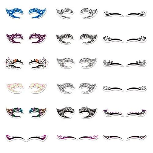Temporary Eye Tattoo, ETEREAUTY 18 Pairs Eye Tattoo Stickers with ...